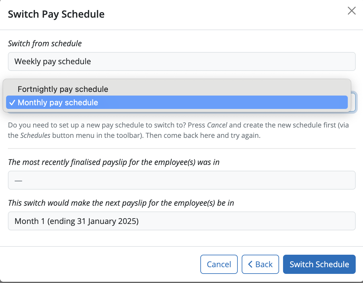 Switching an Employee's Pay Frequency – BrightPay