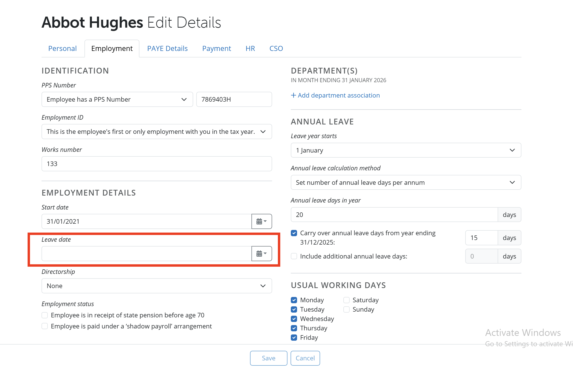 Processing a Leaver – BrightPay